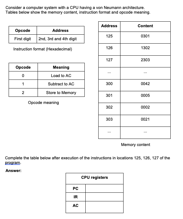 Solved Consider a computer system with a CPU having a von | Chegg.com