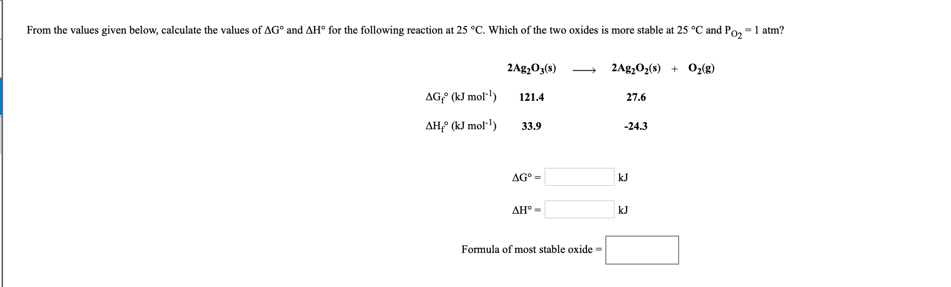 Solved From the values given below, calculate the values of | Chegg.com