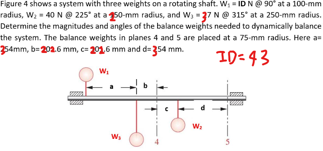 Solved Figure 4 shows a system with three weights on a | Chegg.com