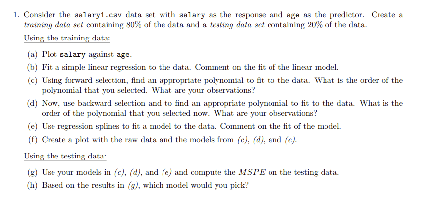 Solved Columns in the salary1.csv dataset:- ﻿ID, ﻿year, age, | Chegg.com