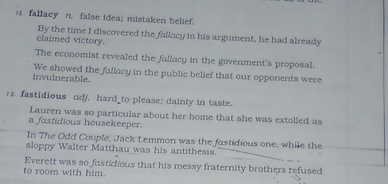 LESSON 14 facilitate fallacy fastidious fervor fitful | Chegg.com