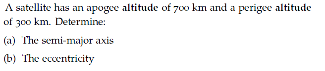 Solved A satellite has an apogee altitude of 700 km and a | Chegg.com