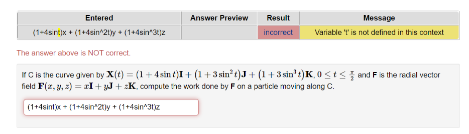 Solved The answer above is NOT correct. If C is the curve | Chegg.com Solved The answer above is NOT correct. If C is the curve | Chegg.com