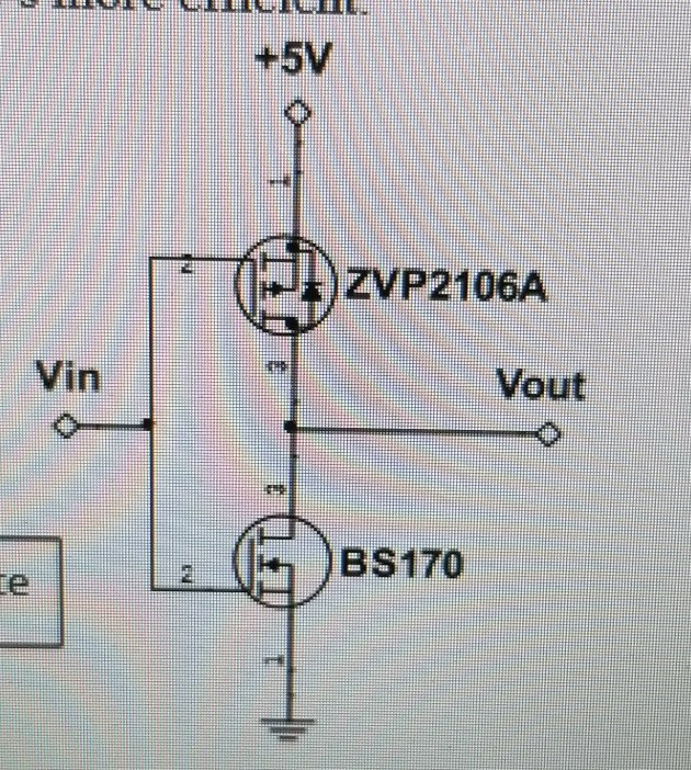 Solved LLLLLLLLLLLL +5V (2) ZVP2106A Vin Vout BS170 | Chegg.com