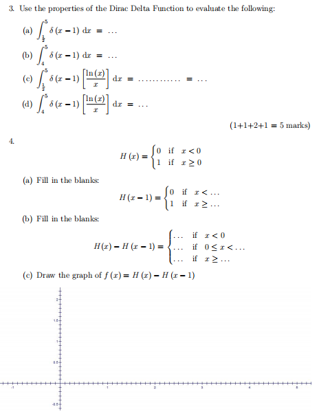 Solved 3. Use the properties of the Dirac Delta Function to | Chegg.com
