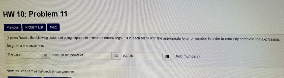 Solved HW 10: Problem 11 Previous Problem ListNext (1 point) | Chegg.com