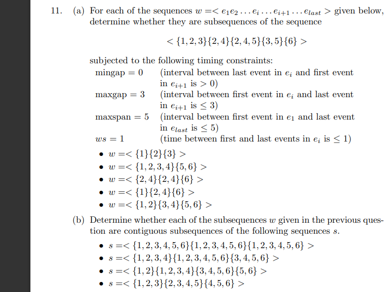 Solved (a) For each of the sequences w= | Chegg.com