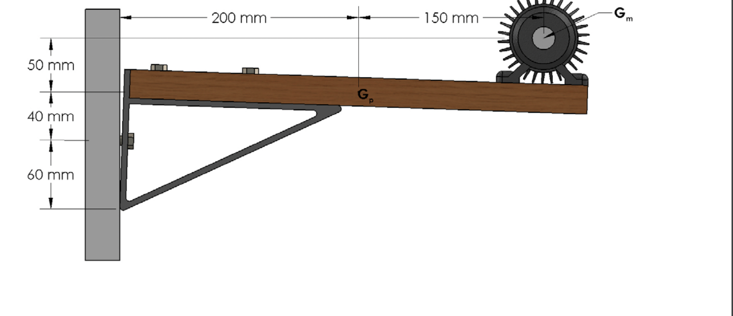 Solved The shelf supports the electric motor which has a | Chegg.com