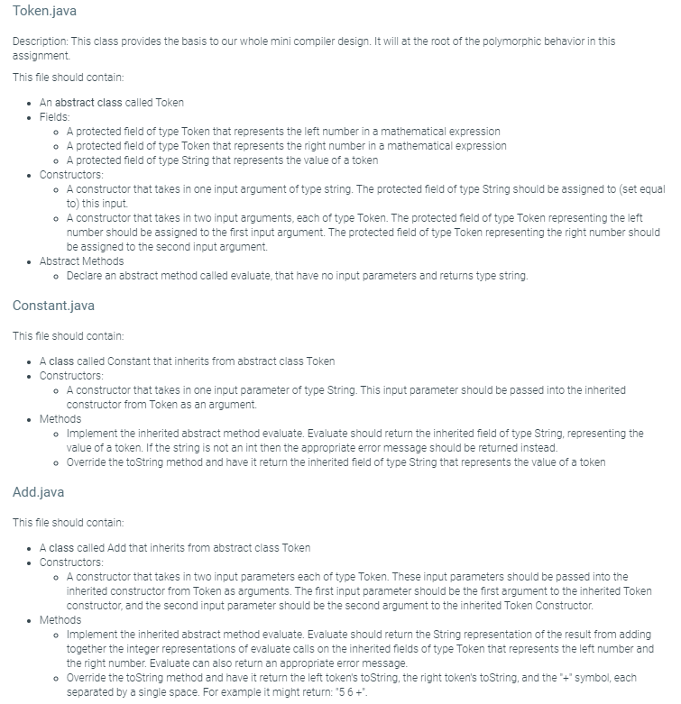 Solved I need assistance on class Constant.java & Add.java. | Chegg.com