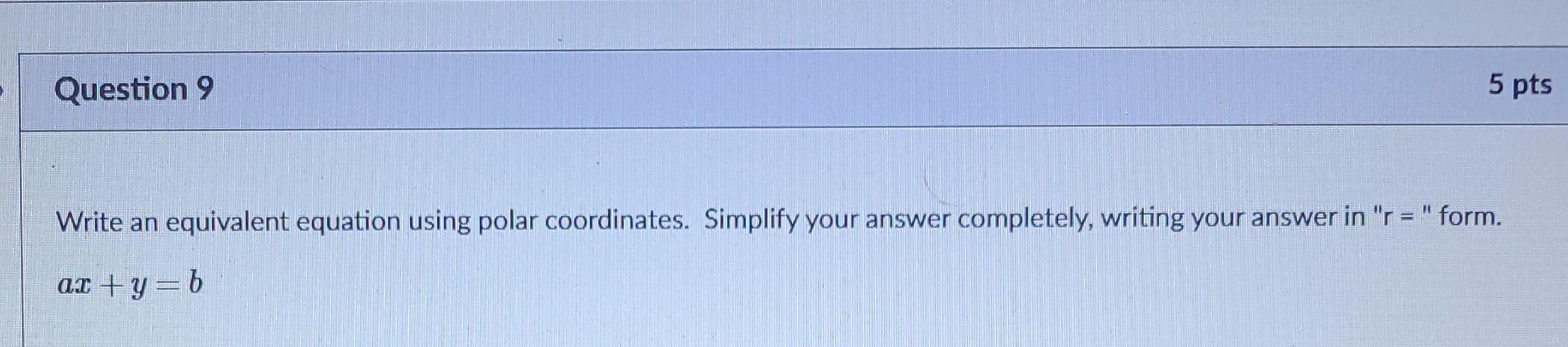 Solved Question 9 5 pts Write an equivalent equation using | Chegg.com