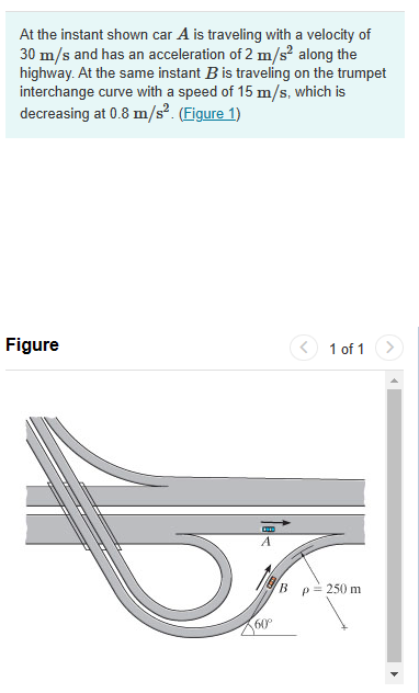 Solved At the instant shown car A is traveling with a | Chegg.com