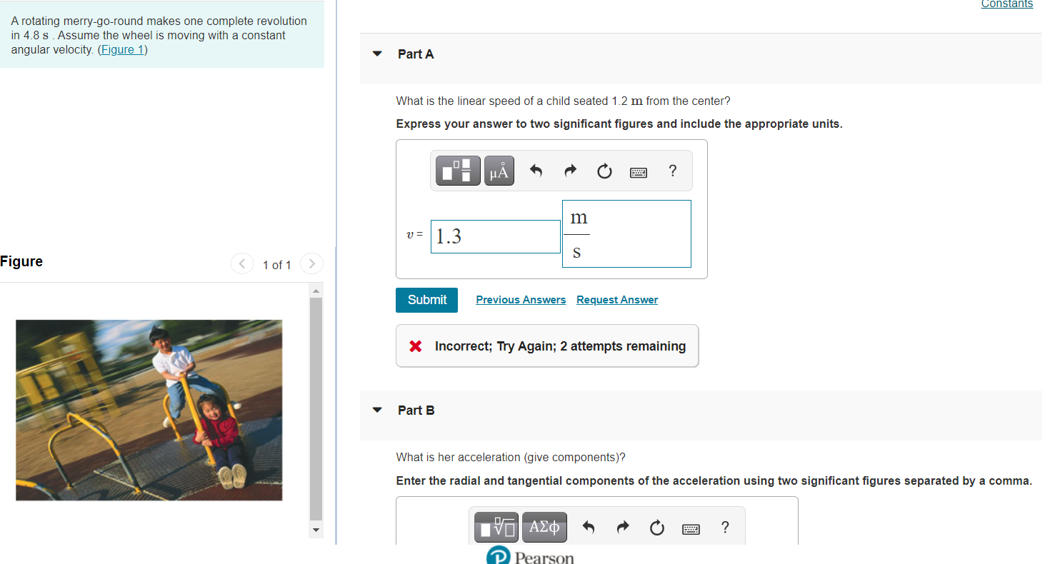 Solved Constants A rotating merry-go-round makes one | Chegg.com