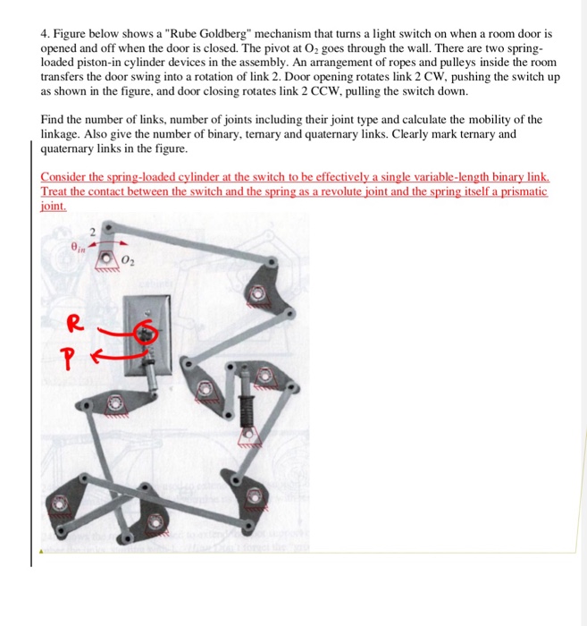 Solved Figure below shows a "Rube Goldberg" mechanism that | Chegg.com