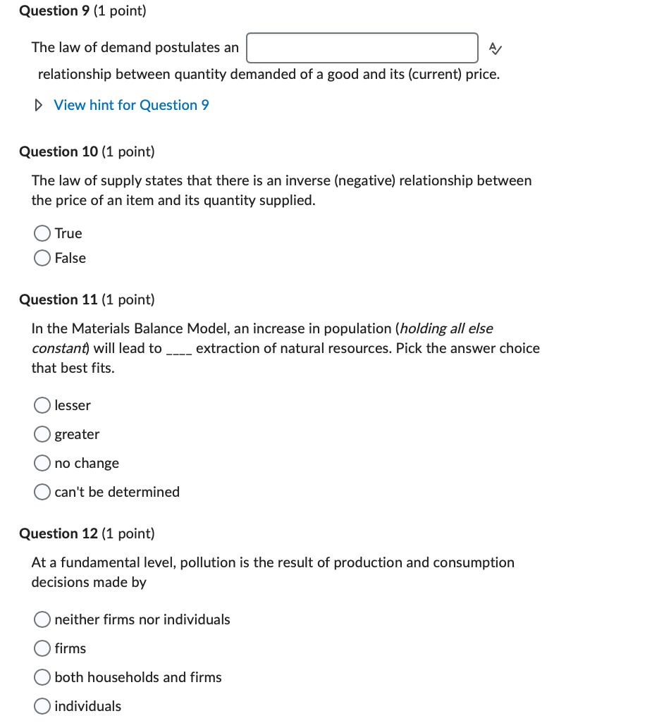 Solved The law of demand postulates an relationship between | Chegg.com