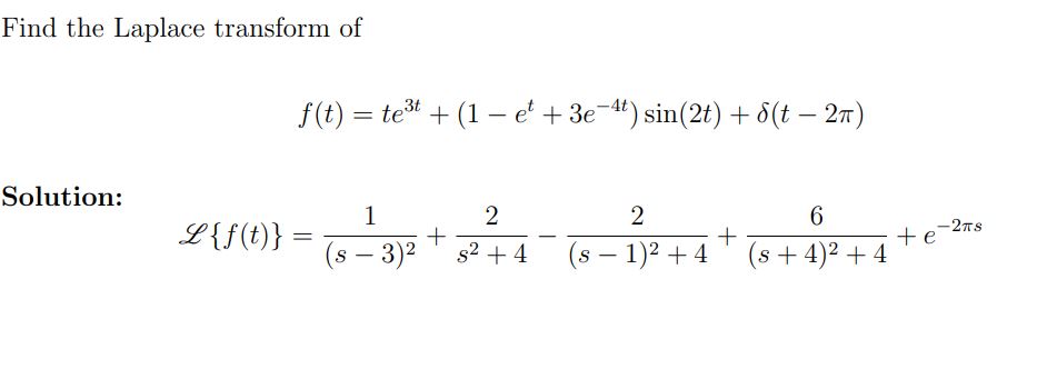 Solved Find the Laplace transform of | Chegg.com