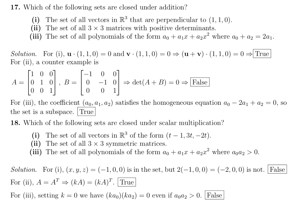 Solved 17. Which of the following sets are closed under | Chegg.com