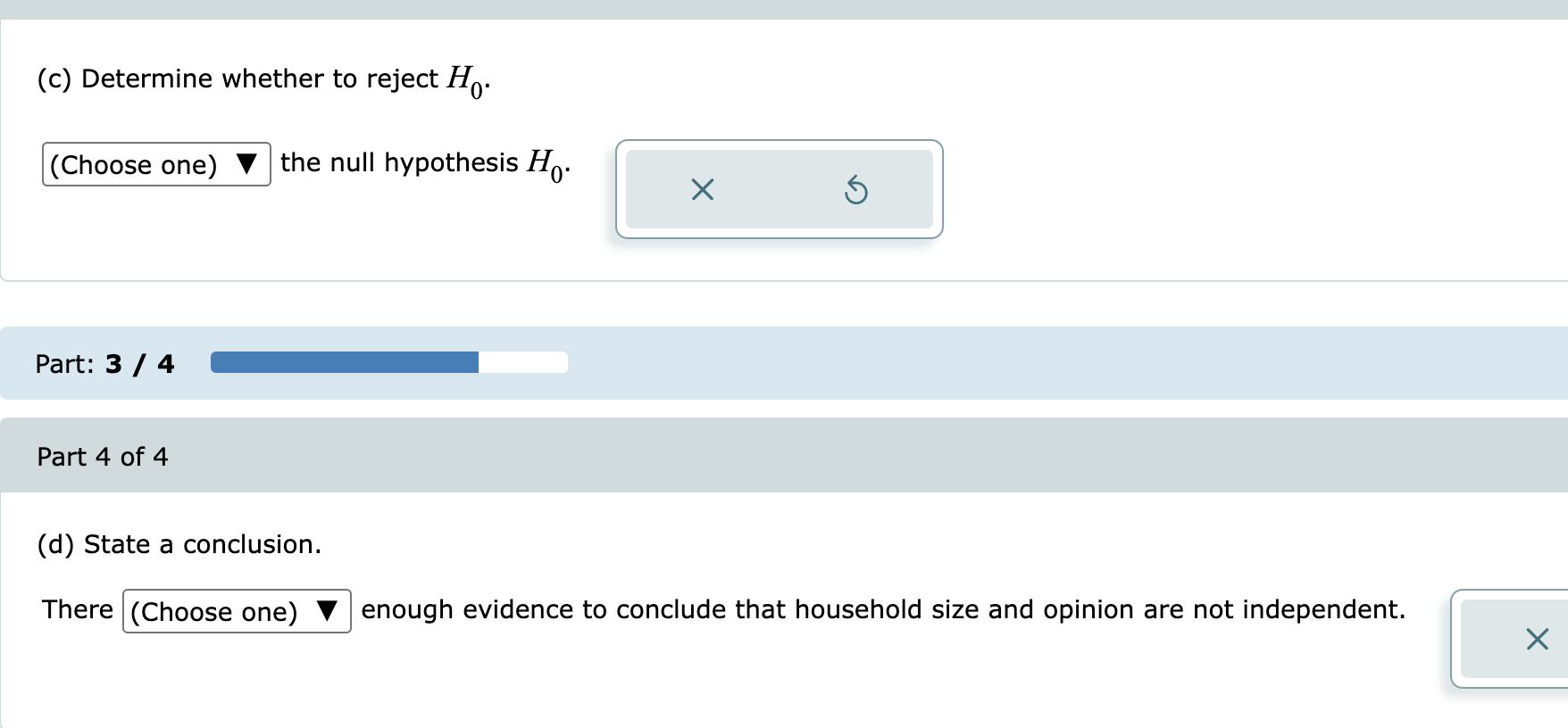 (c) Determine whether to reject H0. the null | Chegg.com