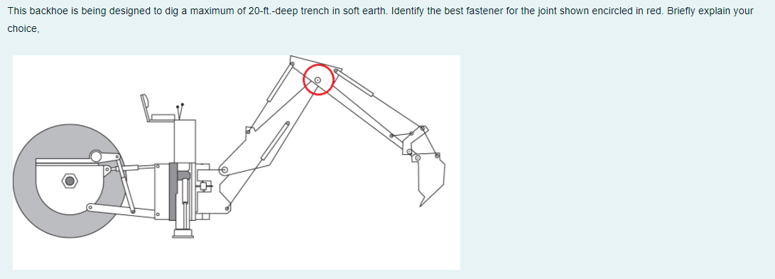 Solved This backhoe is being designed to dig a maximum of | Chegg.com