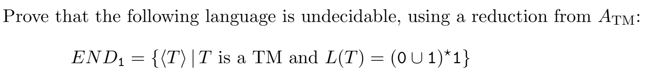 Prove that the following language is undecidable, | Chegg.com