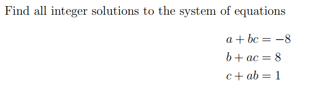 Solved Find all integer solutions to the system of equations | Chegg.com