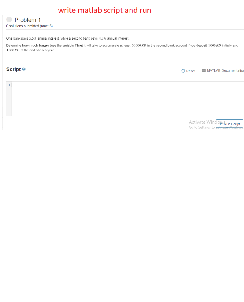 Solved write matlab script and run Problem 1 O solutions | Chegg.com