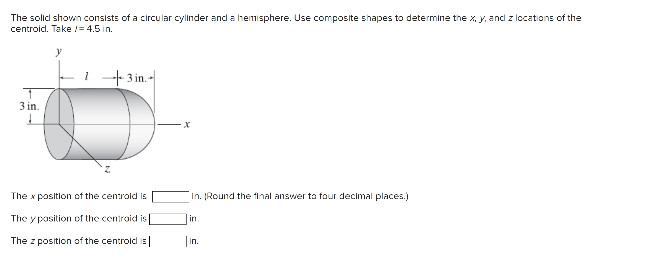 Solved The solid shown consists of a circular cylinder and a | Chegg.com
