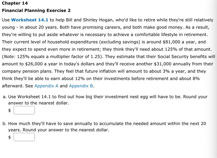 Solved Chapter 14 Financial Planning Exercise 2 Use | Chegg.com