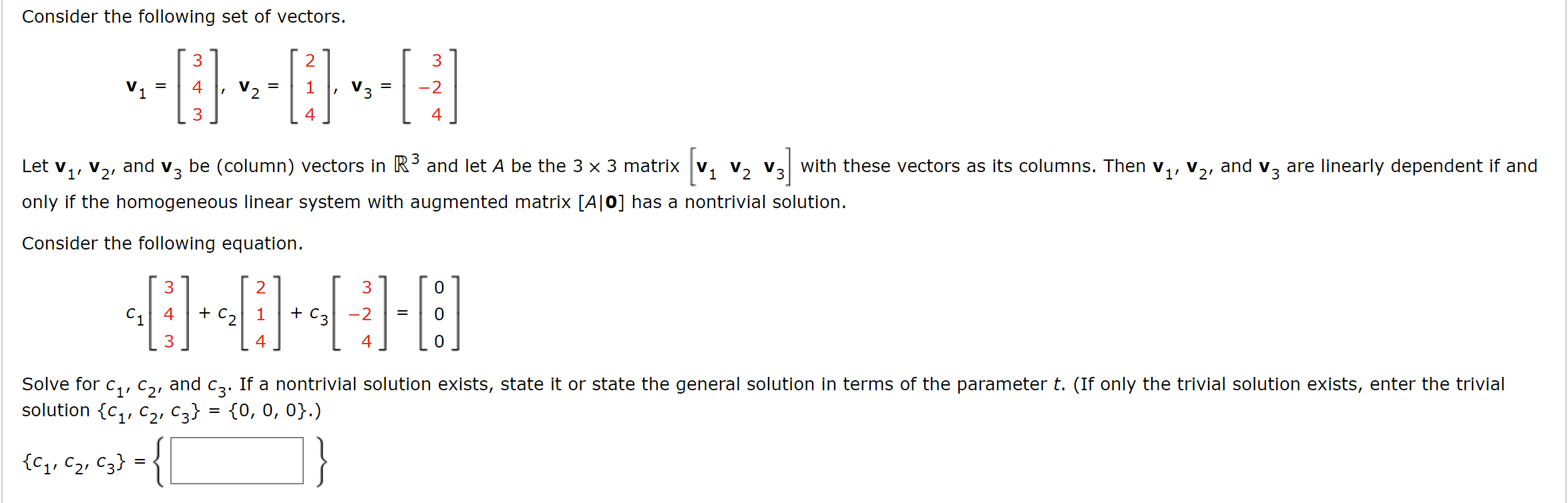 Solved Consider the following set of vectors. | Chegg.com