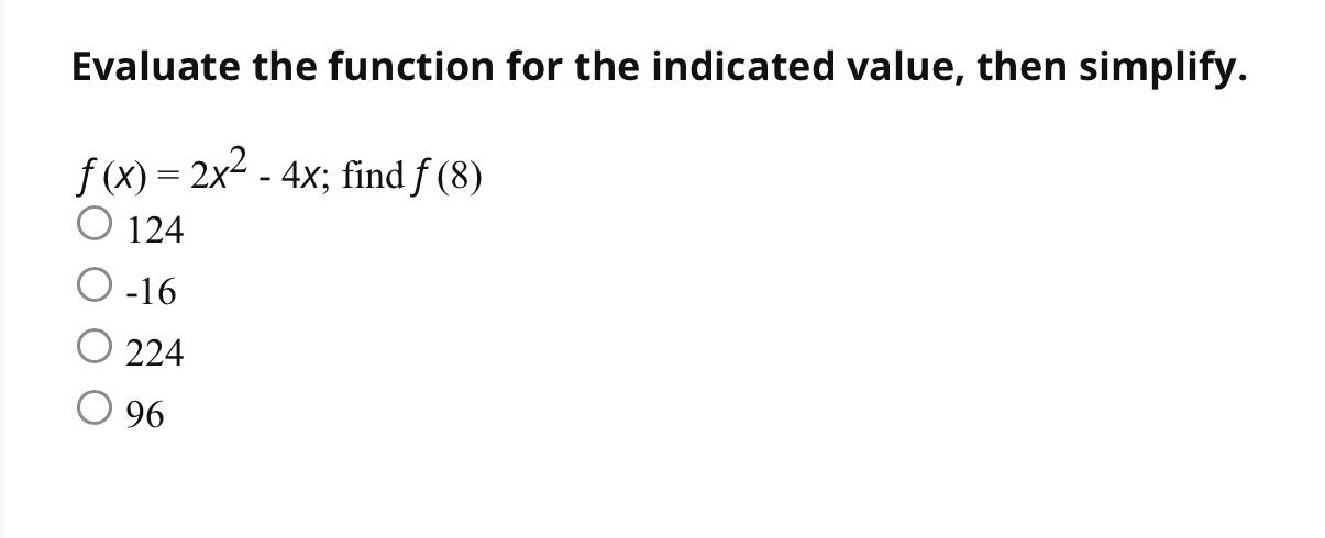 Solved Evaluate the function for the indicated value, then | Chegg.com