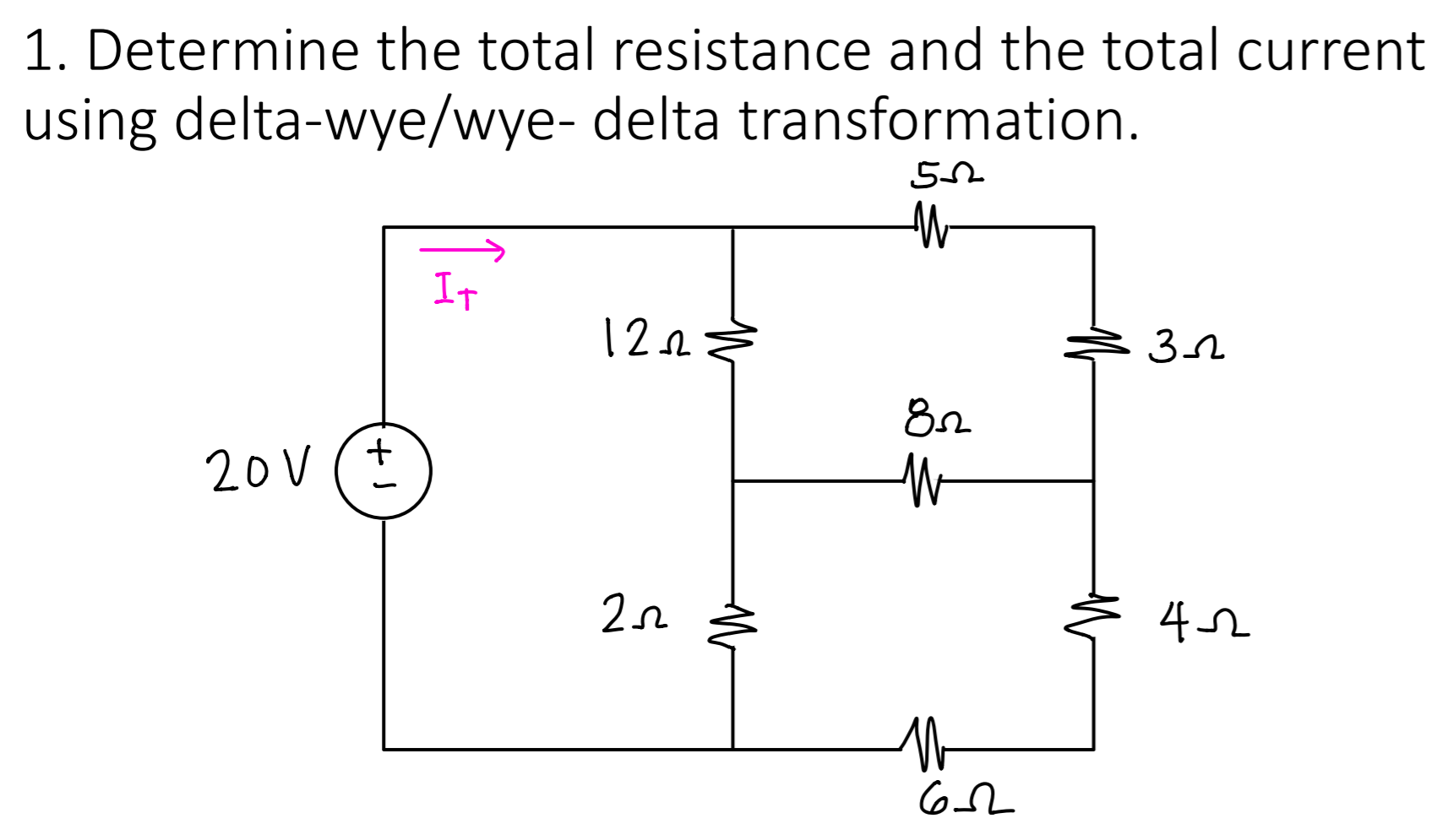 Solved 1. Determine the total resistance and the total | Chegg.com