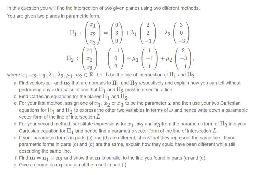 In this question you will find the intersection of | Chegg.com