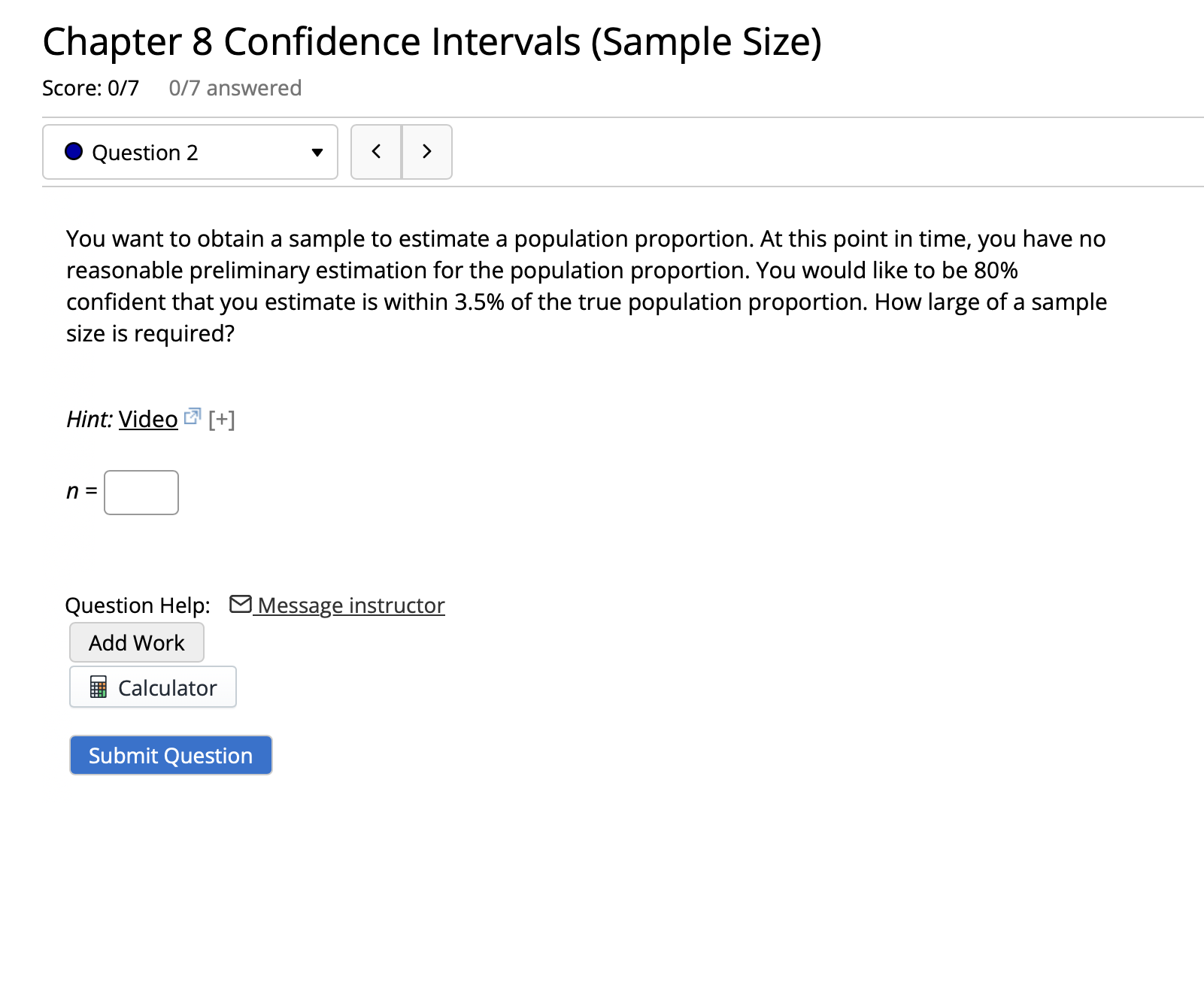Solved Chapter 8 Confidence Intervals (Sample Size) Score: | Chegg.com