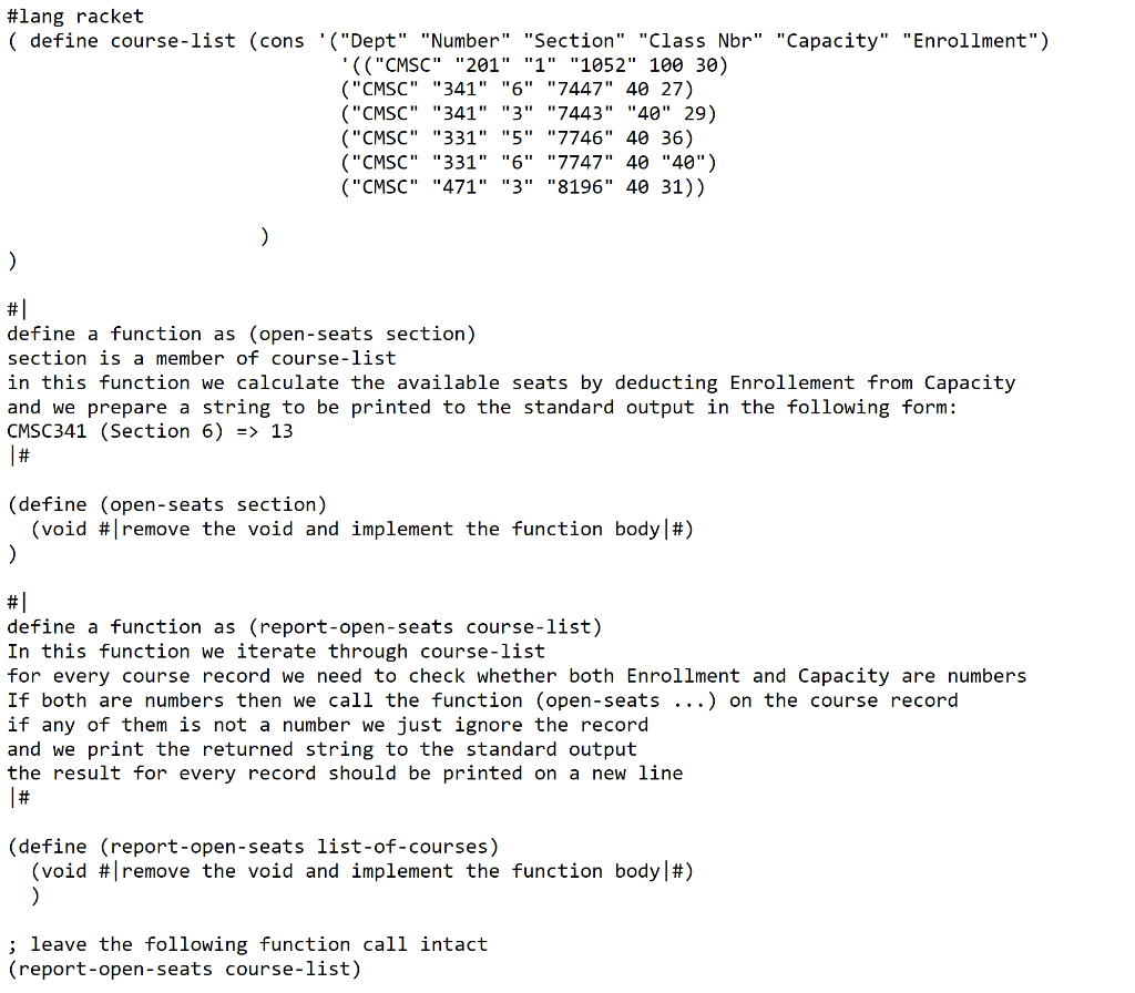 We need to write a program in Racket to monitor the | Chegg.com