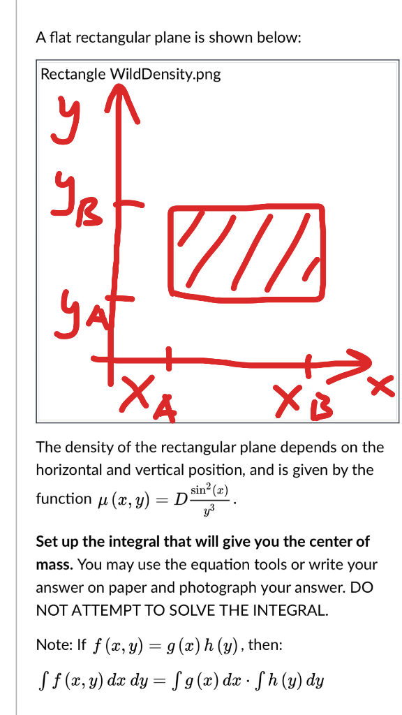 Solved A flat rectangular plane is shown below: Rectangle | Chegg.com