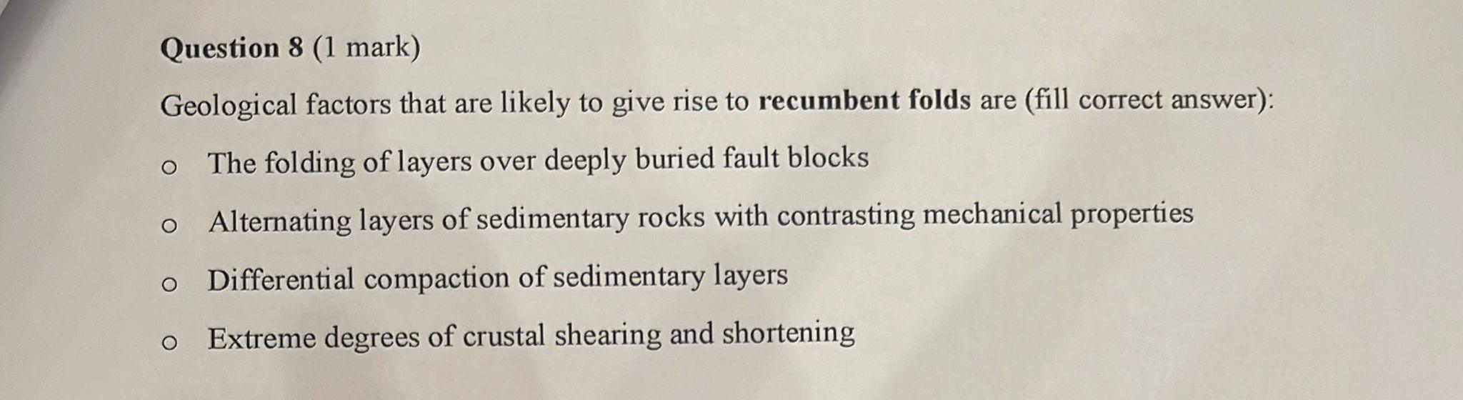 Solved Geological factors that are likely to give rise to | Chegg.com