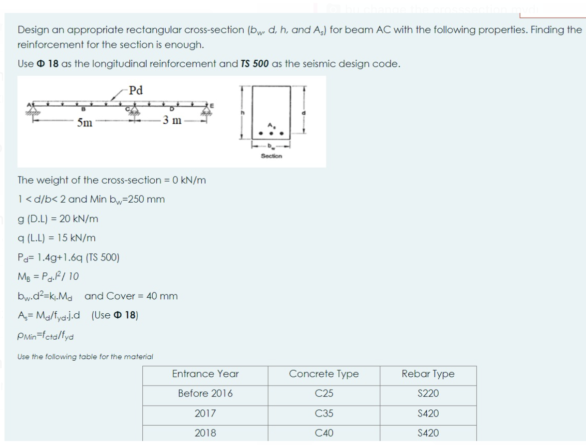 Design an appropriate rectangular cross-section | Chegg.com