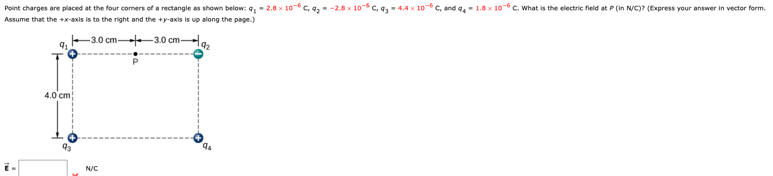 Solved Point charges are placed at the four corners of a | Chegg.com