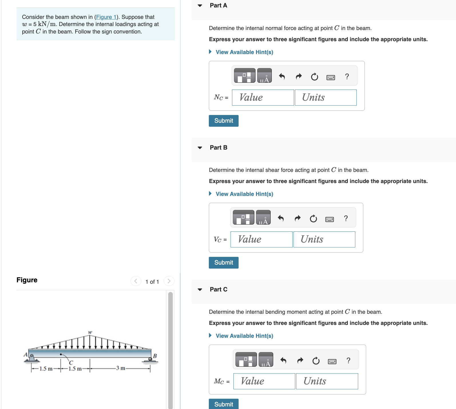 Solved Part AConsider the beam shown in (Figure 1). ﻿Suppose | Chegg.com