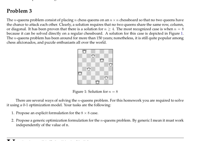 Solved Problem 3 The N Queens Problem Consist Of Placing N