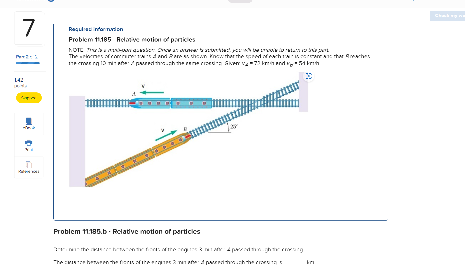 Solved Required information Problem 11.185 - Relative motion | Chegg.com
