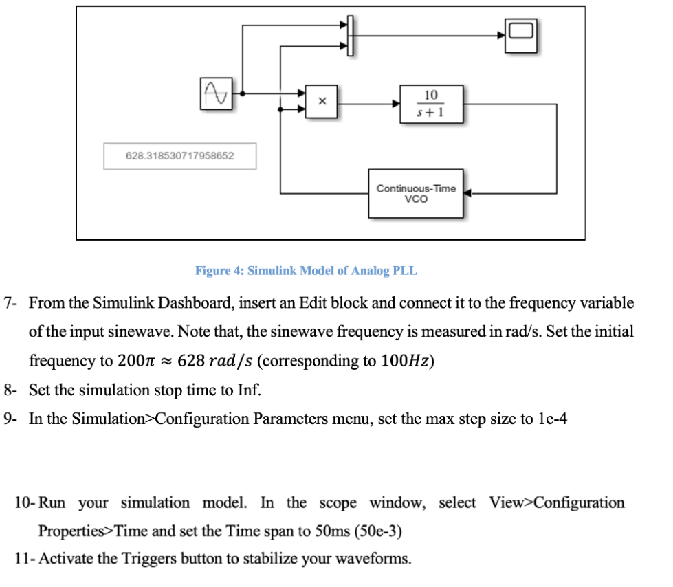 Solved PLEASE USE MATLAB/ SIMULINK IV. Analog PLL Simulation | Chegg.com Solved PLEASE USE MATLAB/ SIMULINK IV. Analog PLL Simulation | Chegg.com