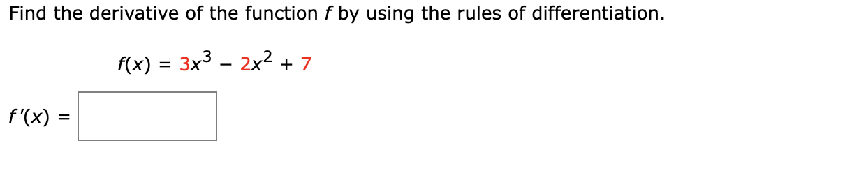 Solved Find the derivative of the function f by using the | Chegg.com