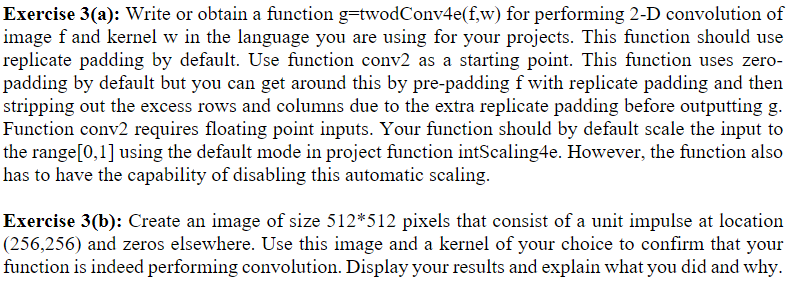 Exercise 3(a): Write or obtain a function | Chegg.com