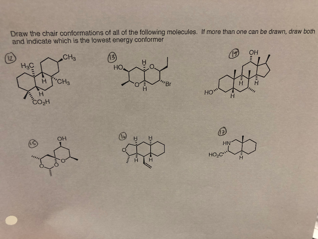 Solved Draw the chair conformations of all of the following | Chegg.com