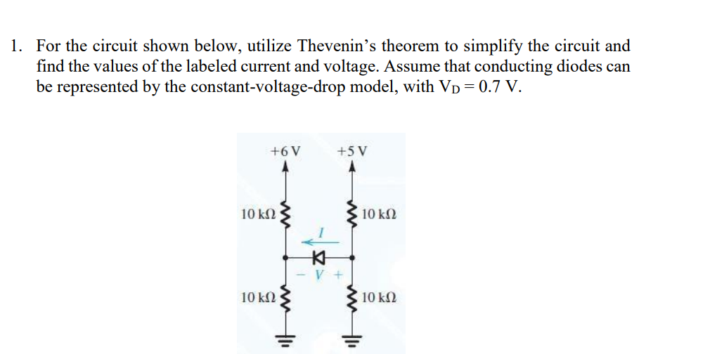 Solved 1. For the circuit shown below, utilize Thevenin's | Chegg.com