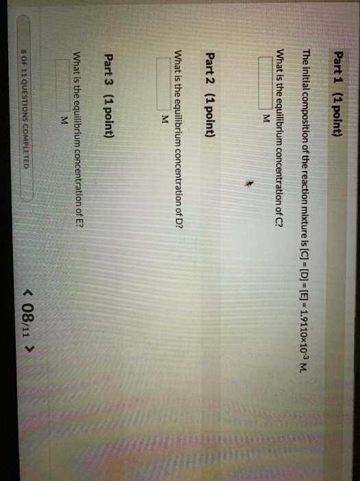 Solved 08 Question (3 points) The equilibrium constant Kc | Chegg.com