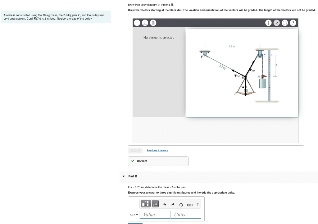 Solved Draw free body diagram of the ring B. Draw the | Chegg.com