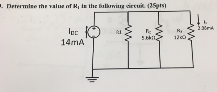 Solved Determine the value of R1 in the following circuit. | Chegg.com