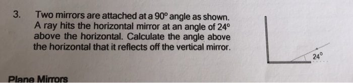 Solved 3. Two mirrors are attached at a 90° angle as shown. | Chegg.com