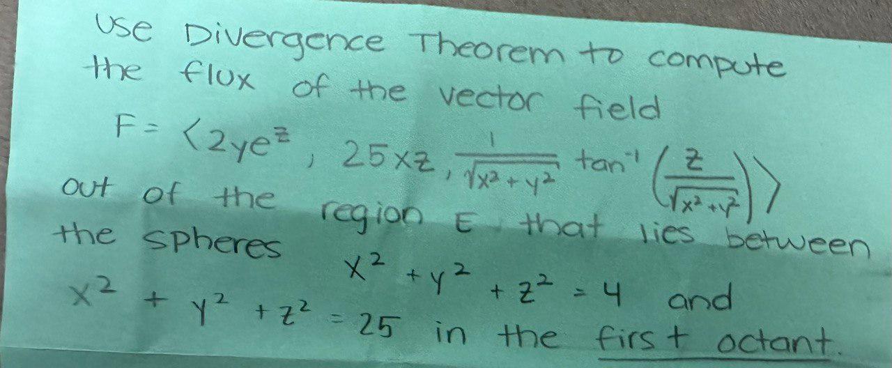 Solved Use Divergence Theorem to compute the flux of the | Chegg.com
